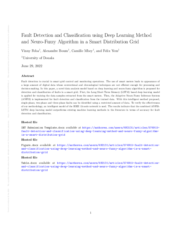 Pdf Fault Detection And Classification Using Deep Learning Method And 8672