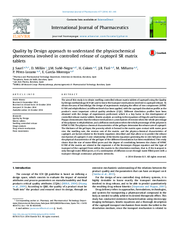 (PDF) Quality by Design approach to understand the physicochemical phenomena involved in ...