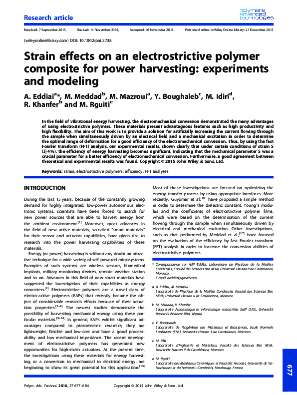 (PDF) Strain effects on an electrostrictive polymer composite for power ...