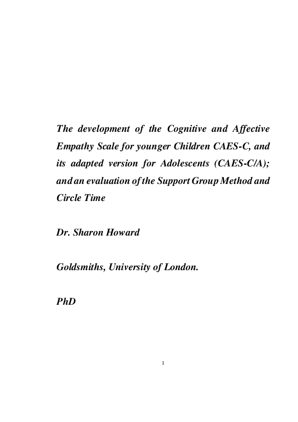 (PDF) The development of the Cognitive and Affective Empathy Scale for ...