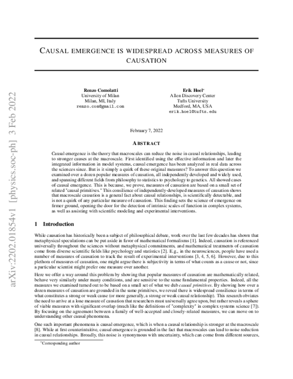 (PDF) Causal emergence is widespread across measures of causation