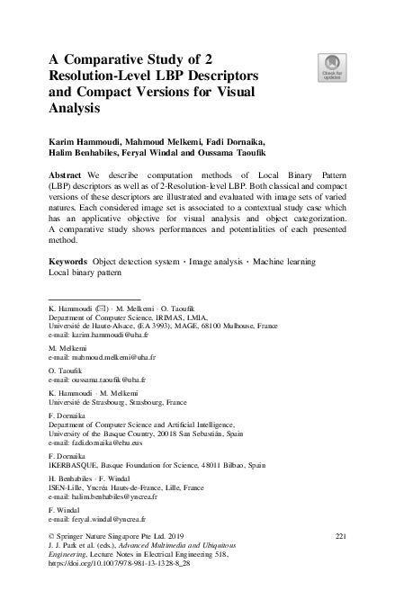 (PDF) A Comparative Study of 2 Resolution-Level LBP Descriptors and Compact Versions for Visual ...