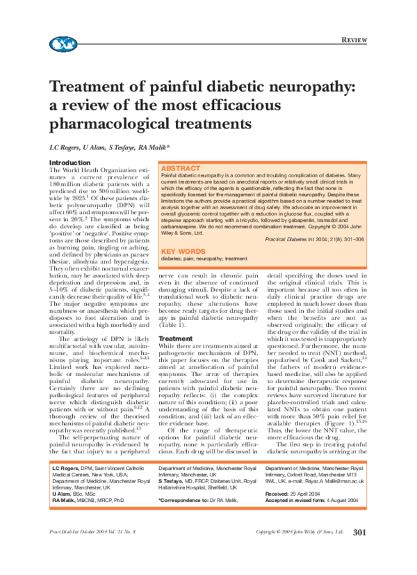 (PDF) Effective Pharmacological Treatments for Neuropathy