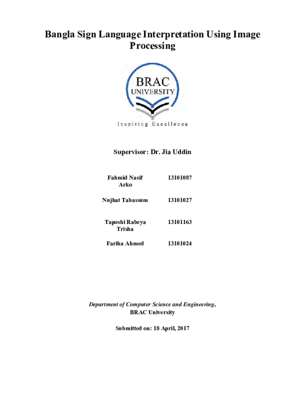 (PDF) Bangla sign language interpretation using image processing | Jia ...