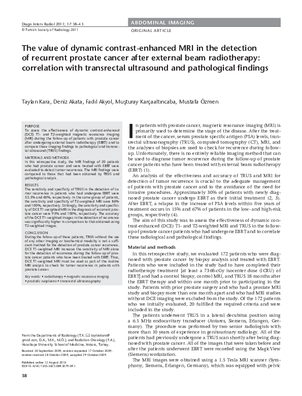 The role of dynamic contrast enhanced MRI in the detection of recurrent ...