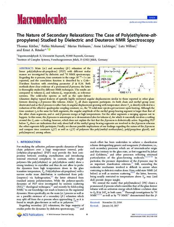 (PDF) The Nature of Secondary Relaxations: The Case of Poly(ethylene ...