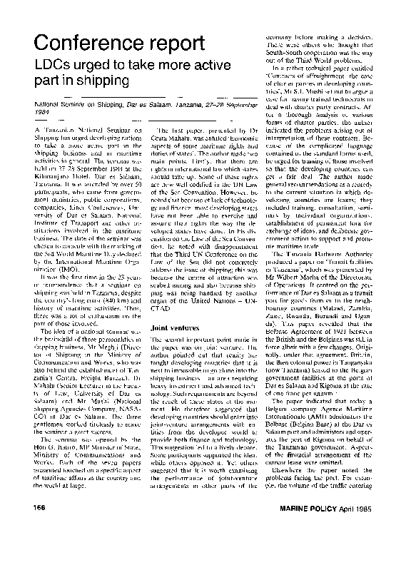 (PDF) LDCs urged to take more active part in shipping | Chris Maina ...