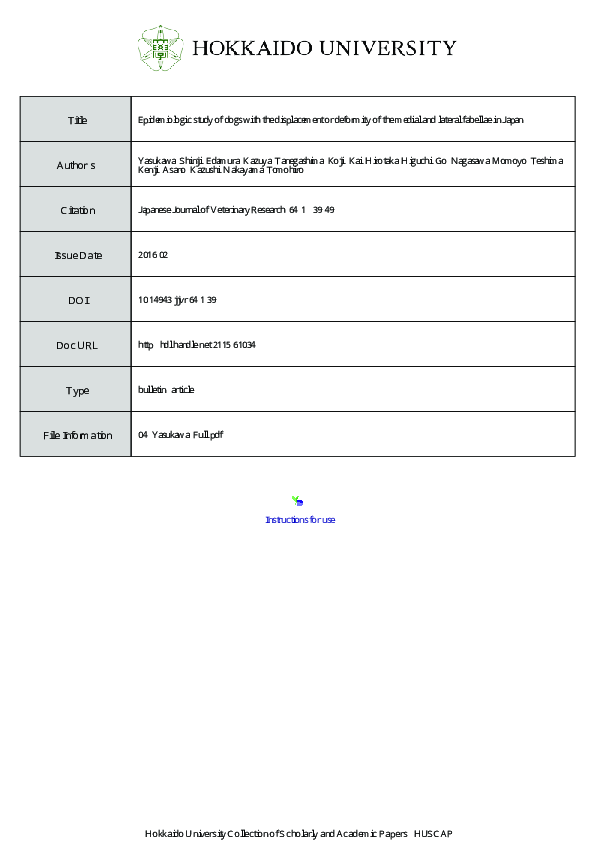 (PDF) Epidemiologic study of dogs with the displacement or deformity of ...