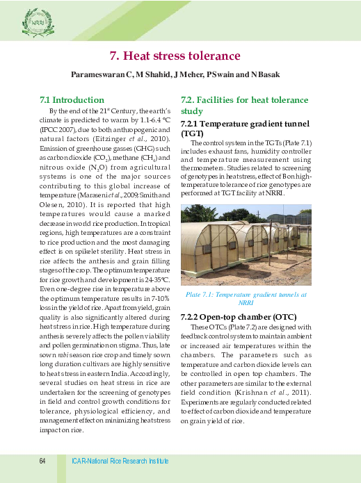 (PDF) Heat stress tolerance