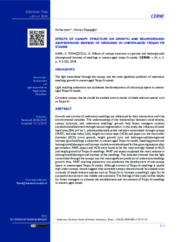 (PDF) Effects of Canopy Structure on Growth and Belowground/Aboveground ...