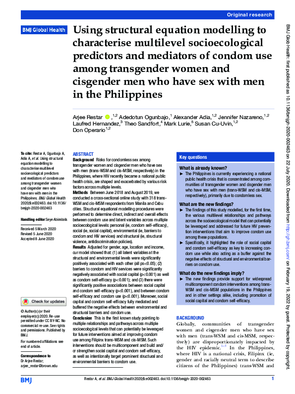 (PDF) Using structural equation modelling to characterise multilevel ...