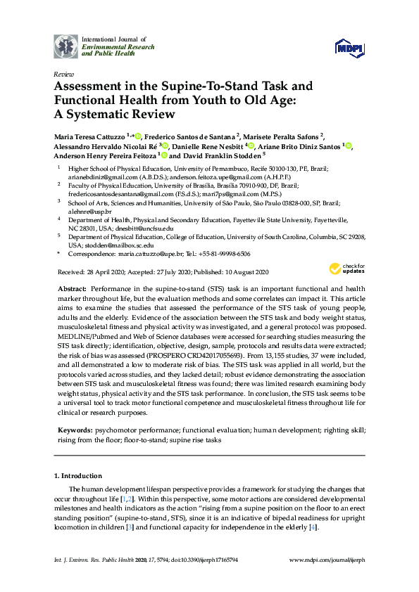 (PDF) Assessment in the Supine-To-Stand Task and Functional Health from ...