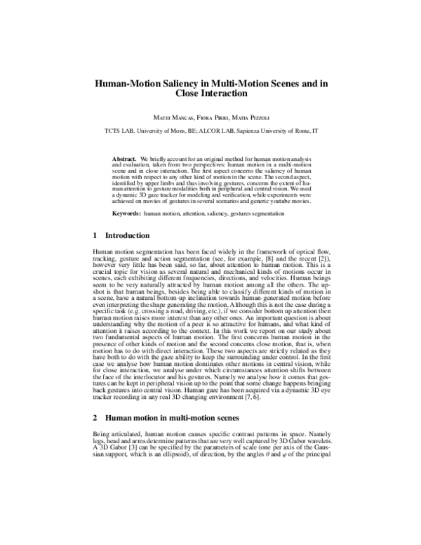(PDF) Human-motion Saliency in Multi-motion Scenes and in Close Interaction