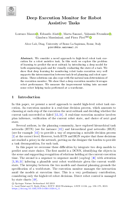 (PDF) Deep Execution Monitor for Robot Assistive Tasks