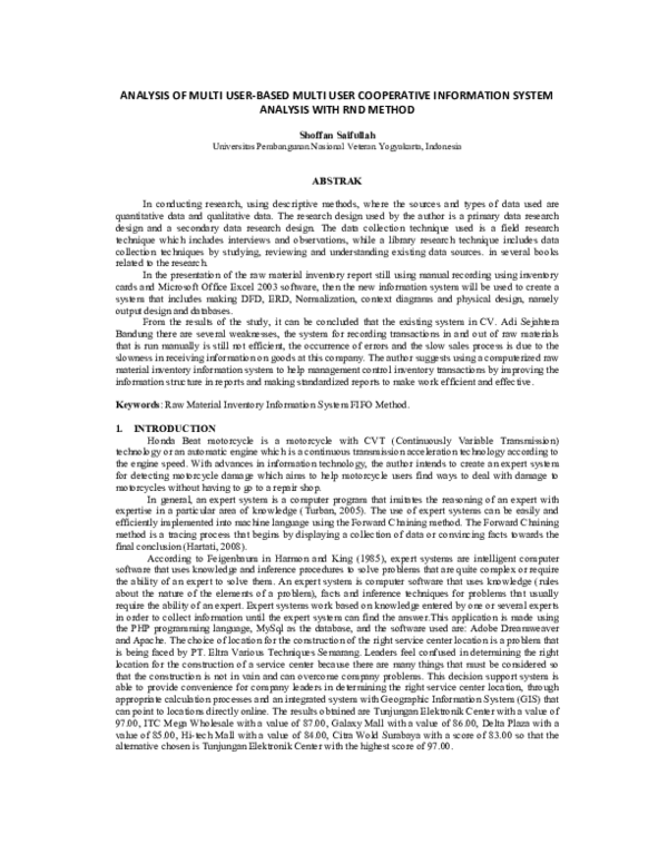 (PDF) Analysis of Multi User-Based Multi User Cooperative Information ...