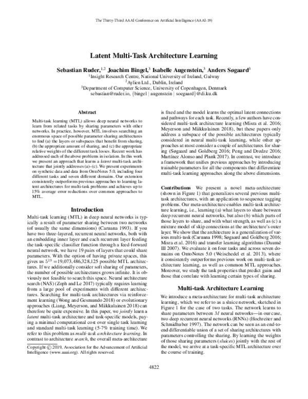 (PDF) Latent Multi-Task Architecture Learning