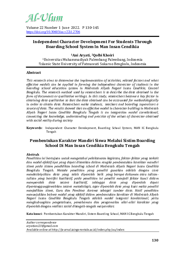 (PDF) Independent Character Development For Students Through Boarding ...