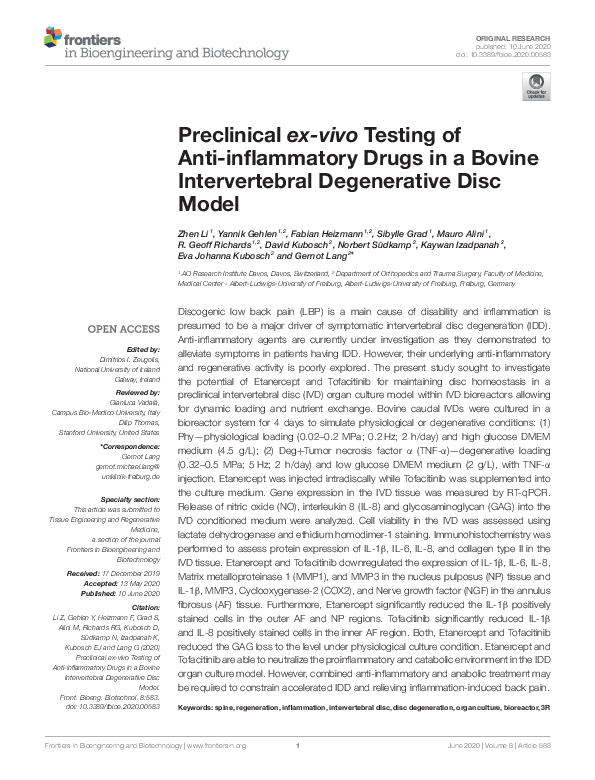(PDF) Preclinical ex-vivo Testing of Anti-inflammatory Drugs in a ...