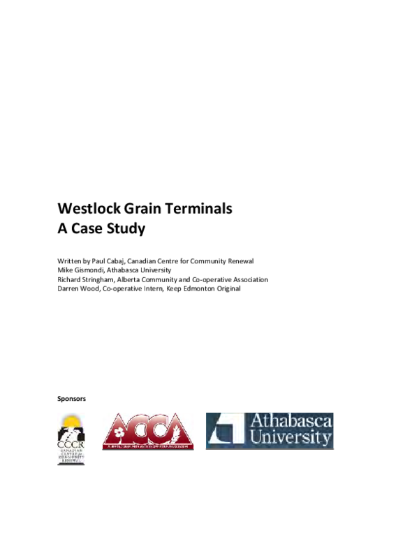 (PDF) Westlock Grain Terminals: A Case Study