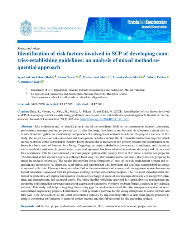 (PDF) Identification of risk factors involved in SCP of developing coun ...