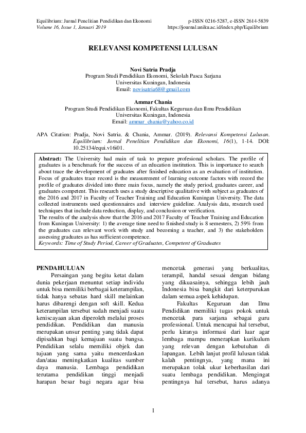 (PDF) Relevansi Kompetensi Lulusan