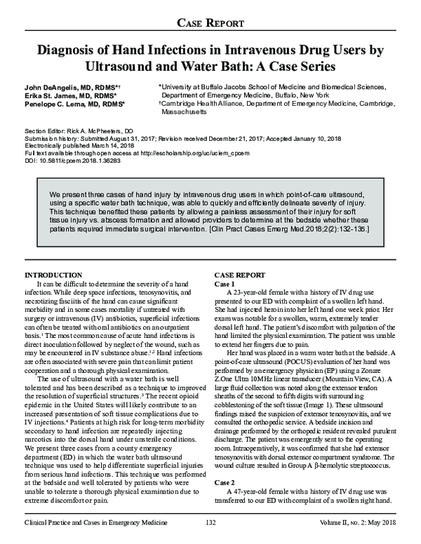 (PDF) Diagnosis of Hand Infections in Intravenous Drug Users by ...