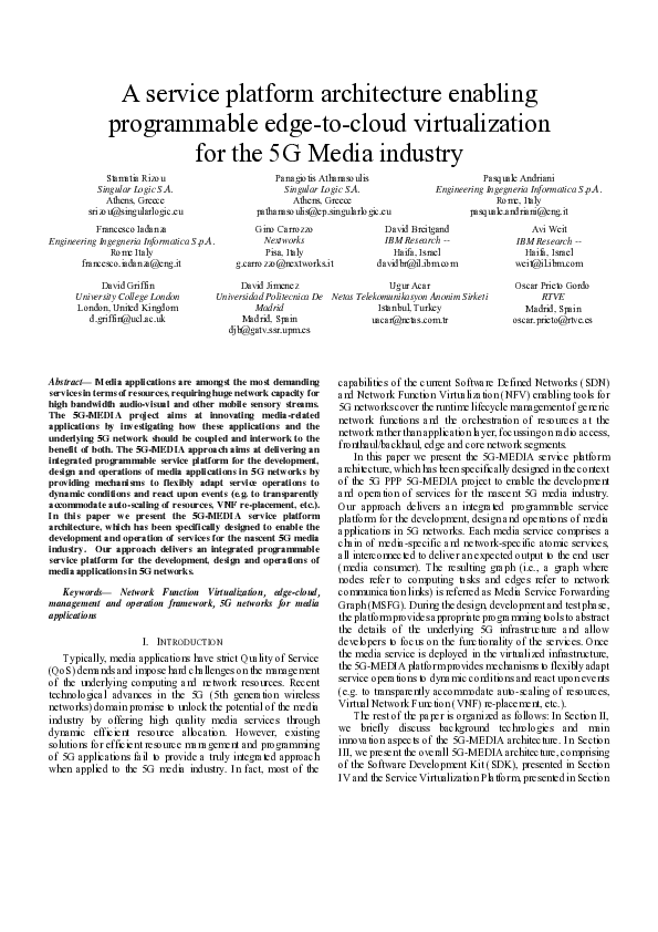 A service platform architecture enabling programmable edge-to-cloud ...