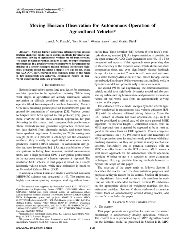 (PDF) Moving horizon observation for autonomous operation of ...