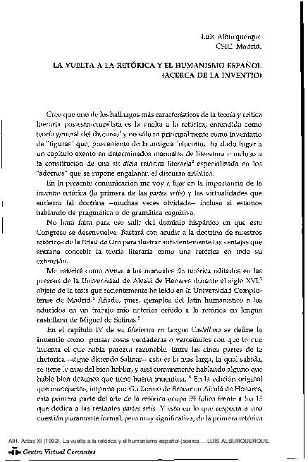 (PDF) La vuelta a la retórica y el humanismo español (acerca de la ...