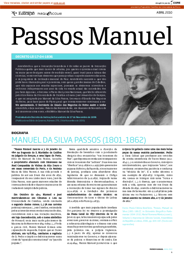 (PDF) Intervenção na Escola Passos Manuel