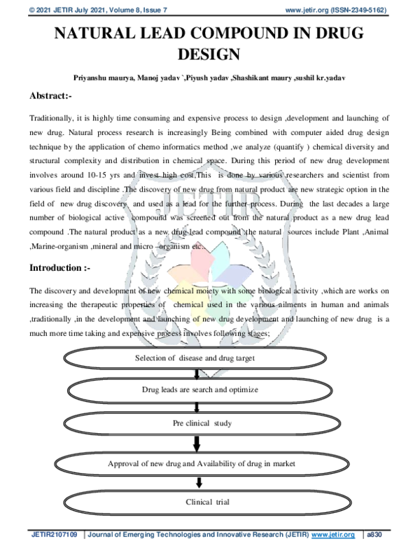 (PDF) Natural Lead Compound in Drug Design