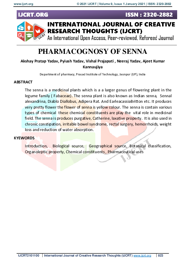 (PDF) Pharmacognosy of Senna