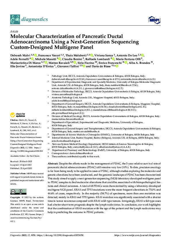 (PDF) Molecular Characterization of Pancreatic Ductal Adenocarcinoma Using a Next-Generation ...