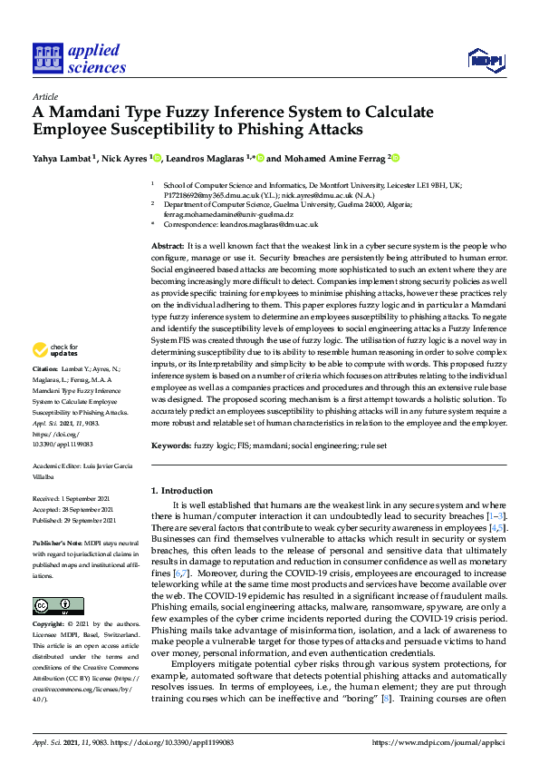 Pdf A Mamdani Type Fuzzy Inference System To Calculate Employee