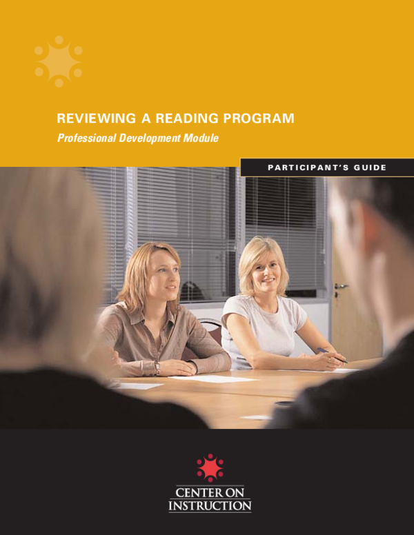 (PDF) Reviewing a Reading Program: Professional Development Module ...
