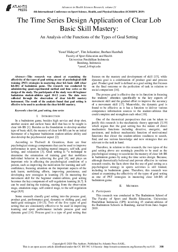 (PDF) The Time Series Design Application of Clear Lob Basic Skill ...