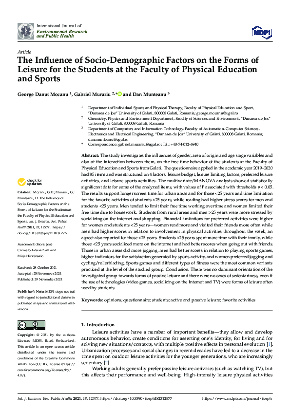(PDF) The Influence of Socio-Demographic Factors on the Forms of ...