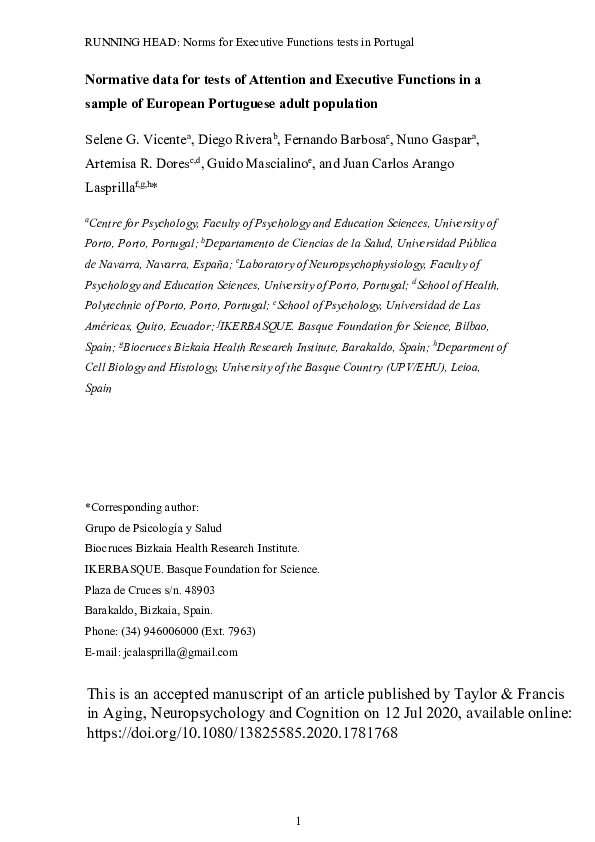 (PDF) Normative data for tests of attention and executive functions in ...