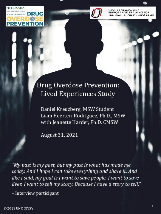 (PDF) Drug Overdose Prevention 2021: Lived Experiences Study