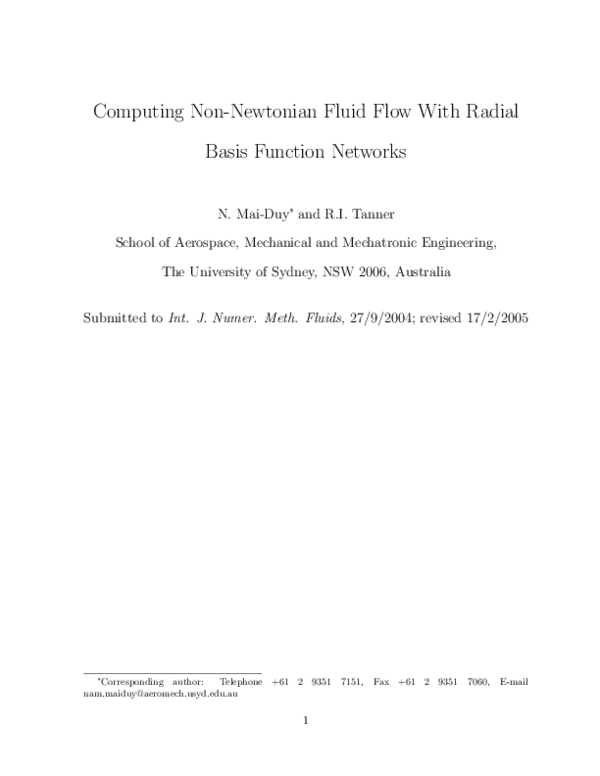 (PDF) Computing non-Newtonian fluid flow with radial basis function ...