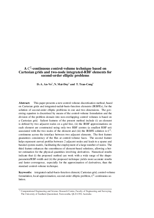 Pdf A C 2 Continuous Control Volume Technique Based On Cartesian