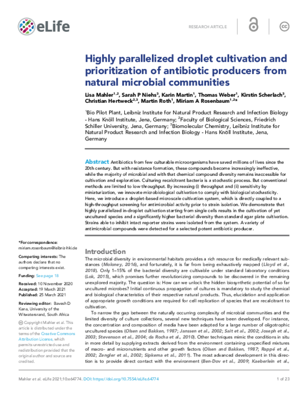 (PDF) Highly parallelized droplet cultivation and prioritization of ...