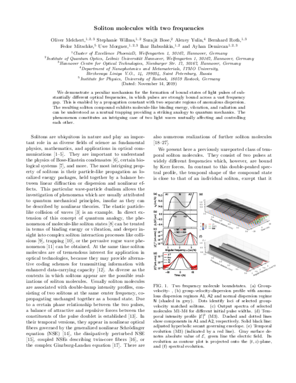 (PDF) Soliton Molecules with Two Frequencies