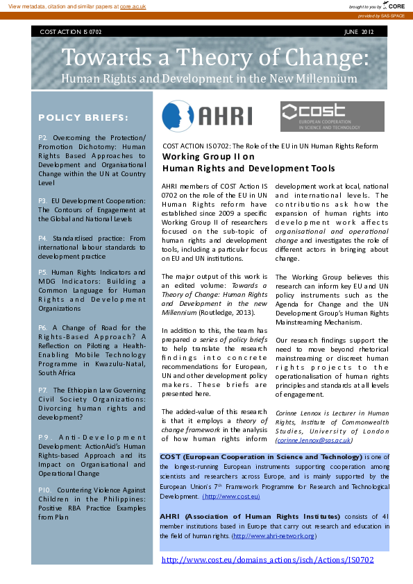 (PDF) Working Group II on Human Rights and Development Tools: Policy ...
