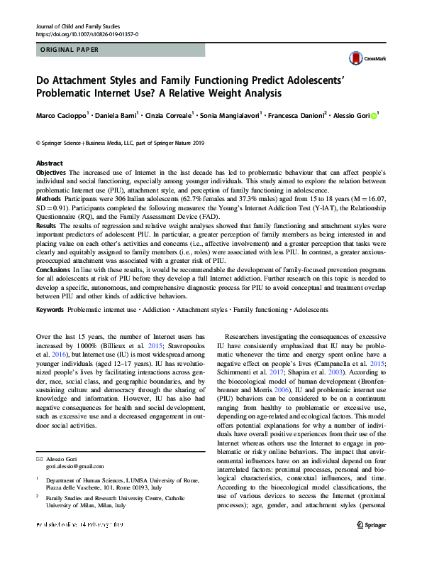 (PDF) Do Attachment Styles and Family Functioning Predict Adolescents ...
