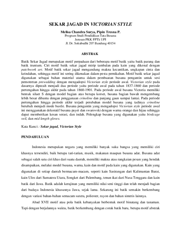 (PDF) Sekar Jagad in Victorian Style