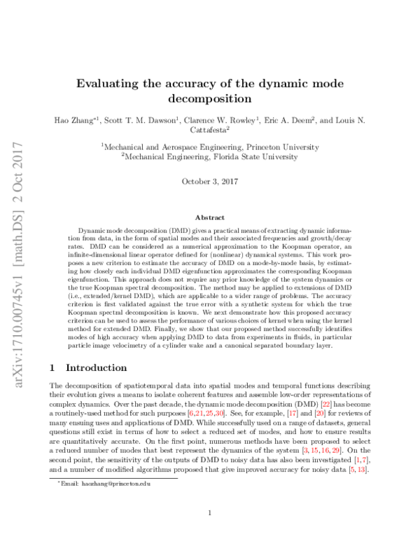 (PDF) New Method for Evaluating Dynamic Mode Decomposition