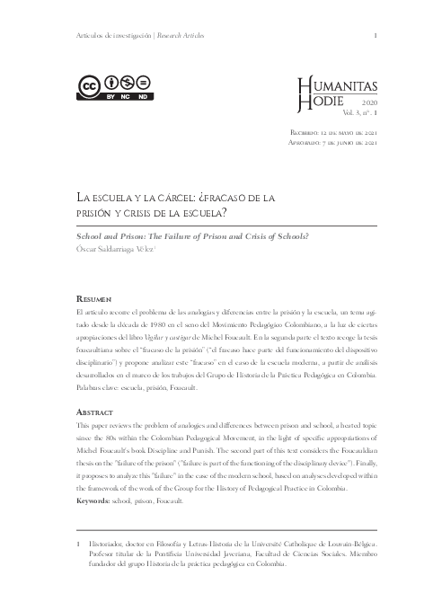 (PDF) La escueLa y La cárceL: ¿fracaso de La prisión y crisis de La ...