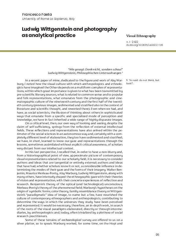 Pdf Ludwig Wittgenstein And Photography As Analytical Practice