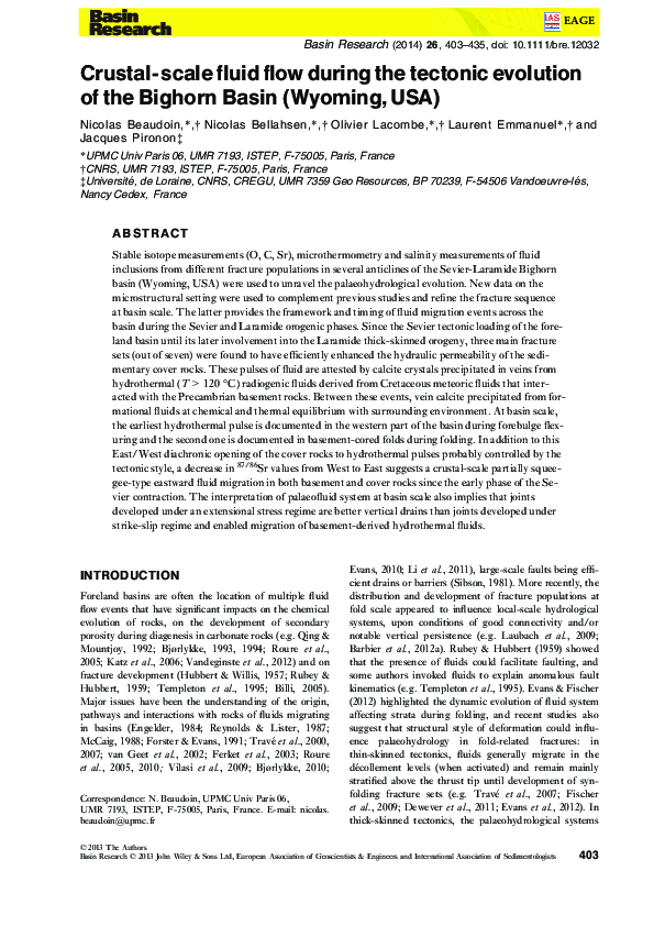 (PDF) Crustal-scale fluid flow during the tectonic evolution of the ...